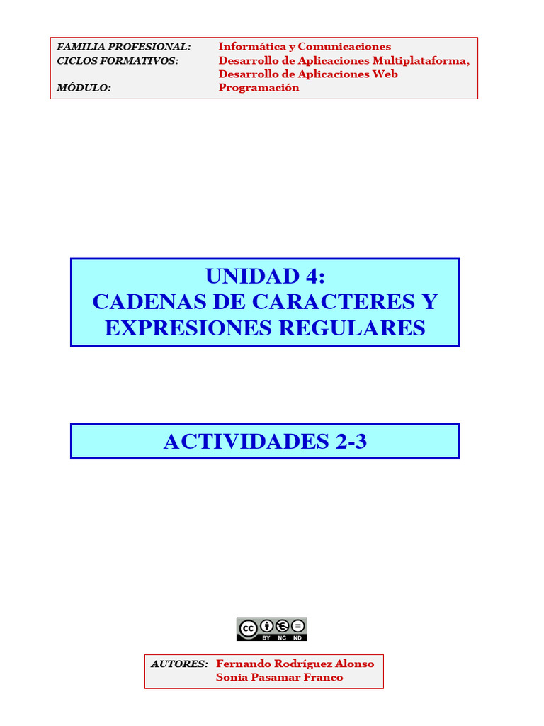 UD4 Actividades 2 (Cadenas de Caracteres) | PDF | Puntuación | Expresión regular