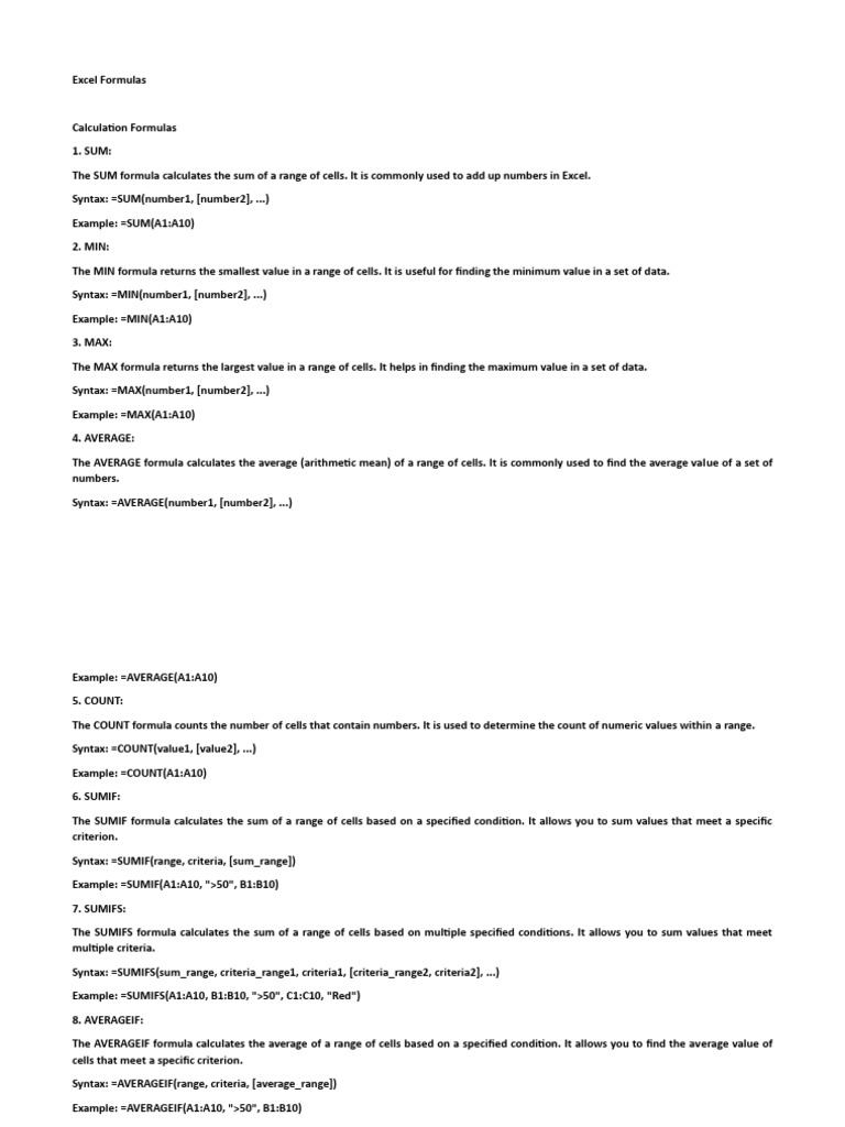 Excel Formulas | PDF | Letter Case | String (Computer Science)