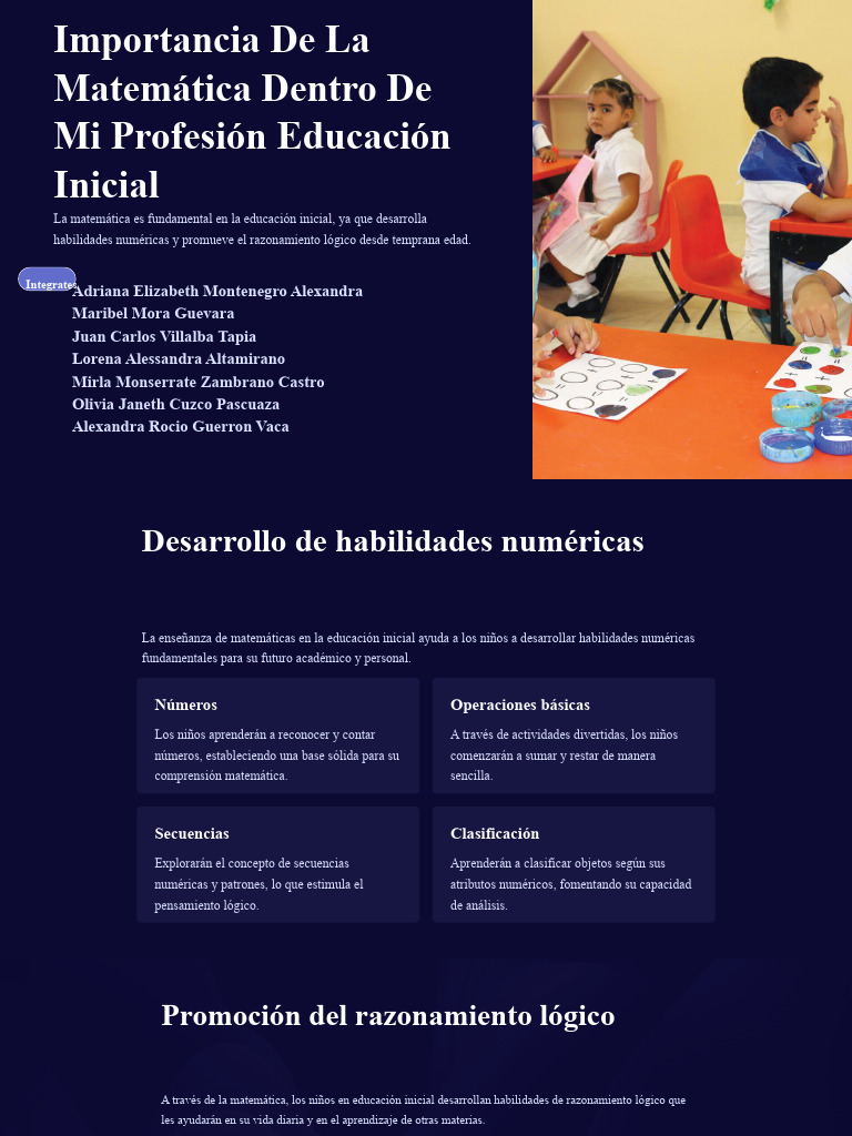 Importancia de La Matematica Dentro de Mi Profesion Educacion Inicial ...