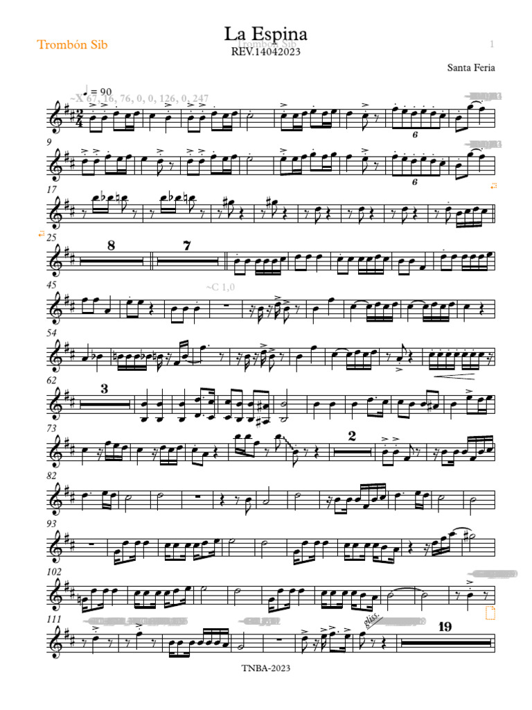 La Espina - Santa Feria - Trombón Rev.14042023 | PDF