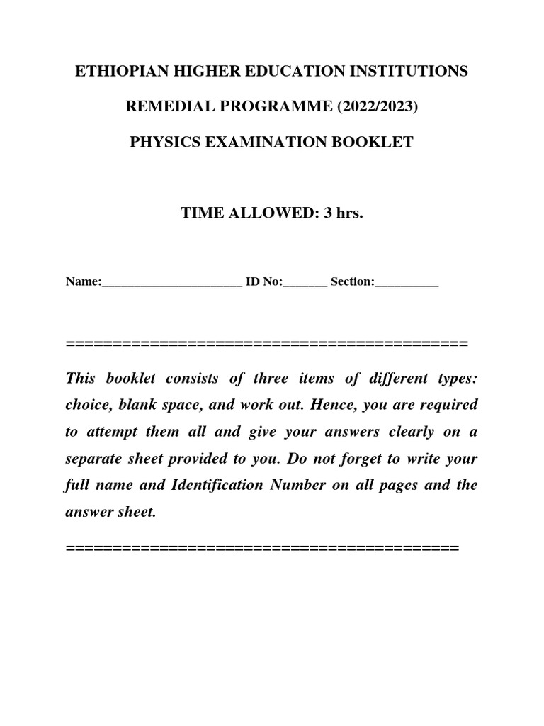 Physics Exam | PDF | Force | Waves