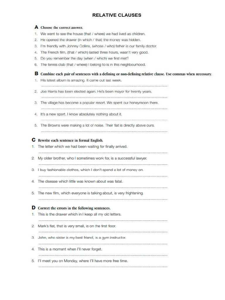 Relative Clauses | PDF | Language Mechanics | Syntax
