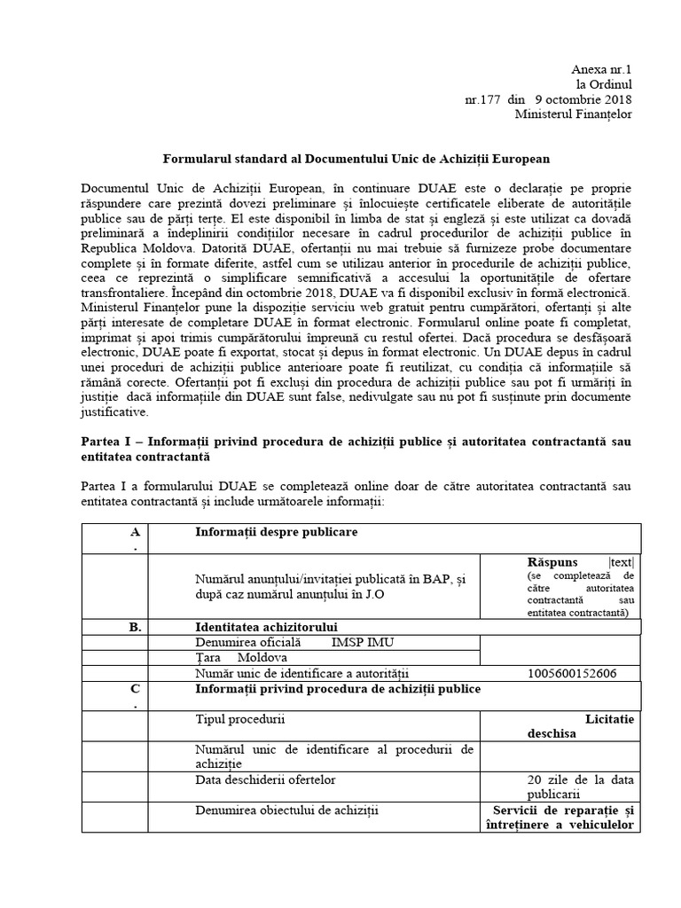 Duae Licitatie Servicii Intretinere Auto Renault Master | PDF