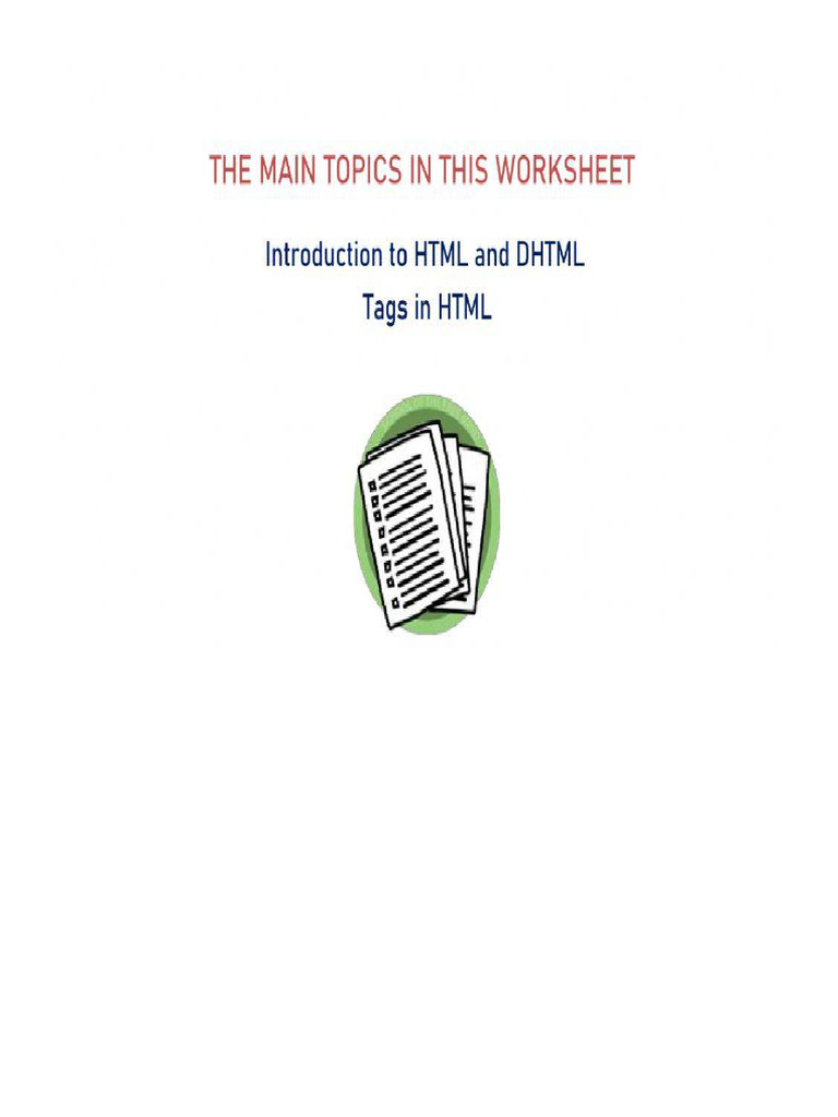 HTML Worksheet | PDF