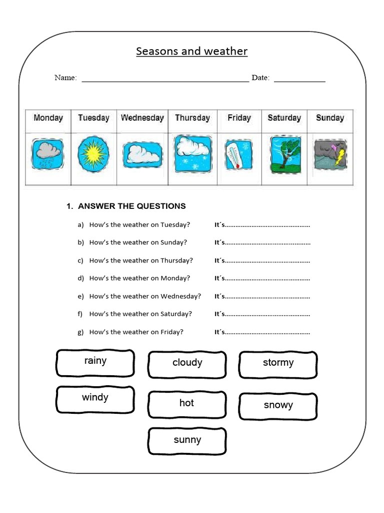 Fichas Seasons and Weather | PDF