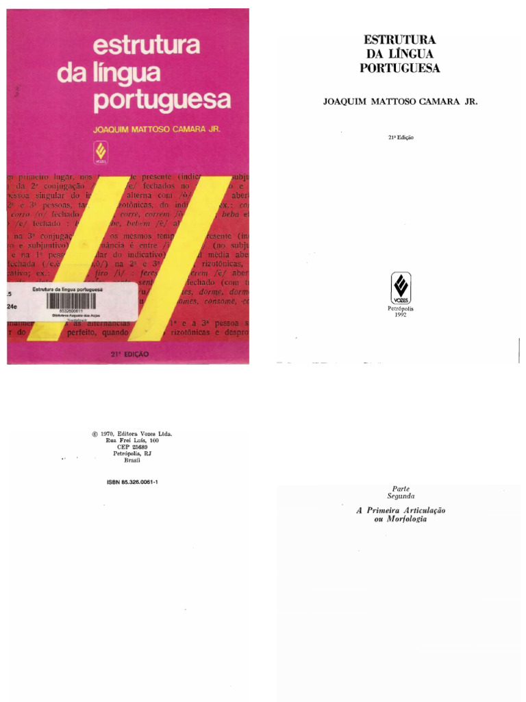 TEXTO 5 - Camara JR - 1 O Vocabulo Formal e A Analise Morfica | PDF