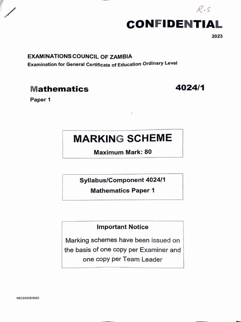 2023 Gce Paper 1 Marking Scheme | PDF