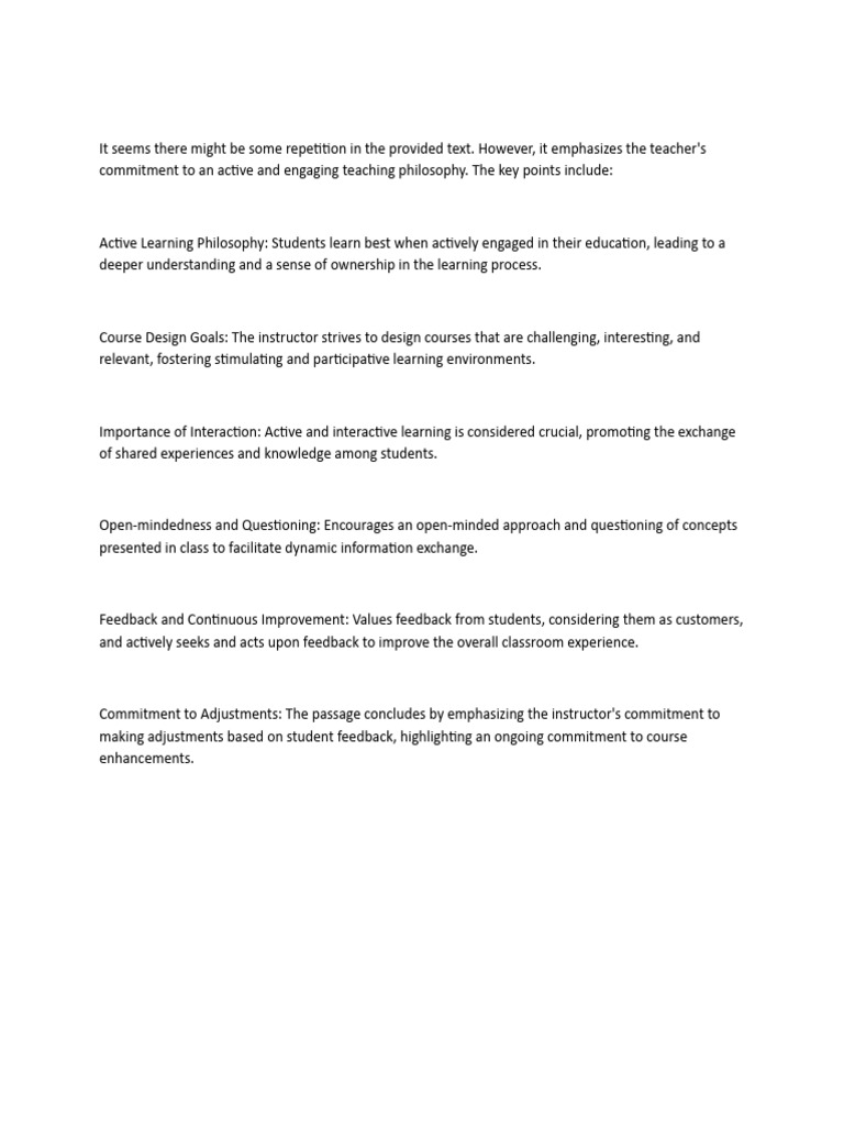 Active Learning Philosophy | PDF