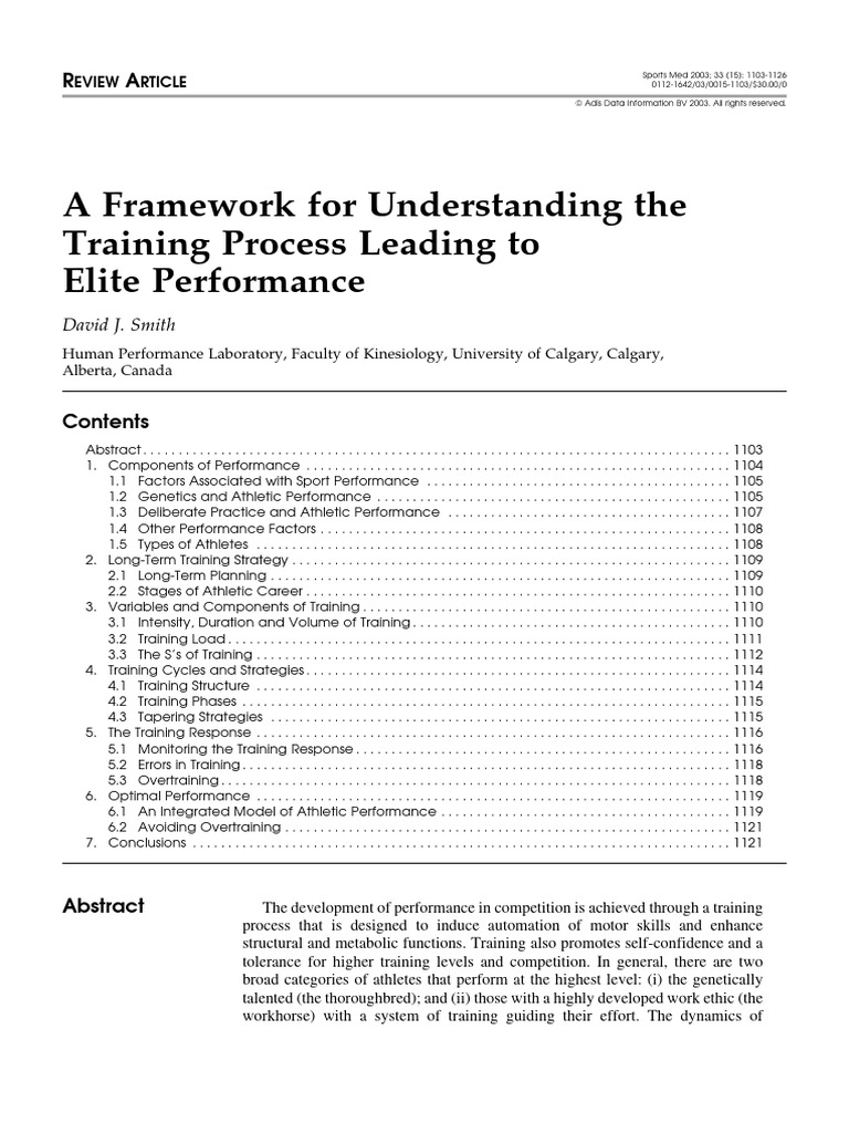 SMITH, 2003. A Framework For Understanding The Training Process | PDF