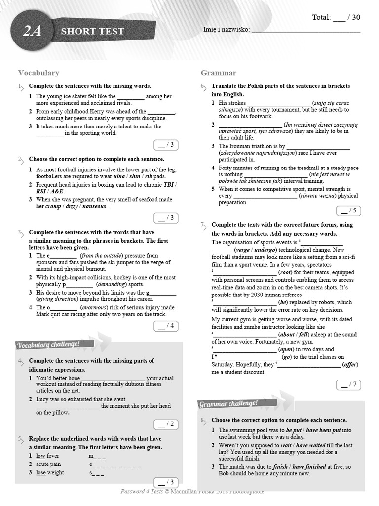 Password Reset C1 C2 Short Test 2a Pdf