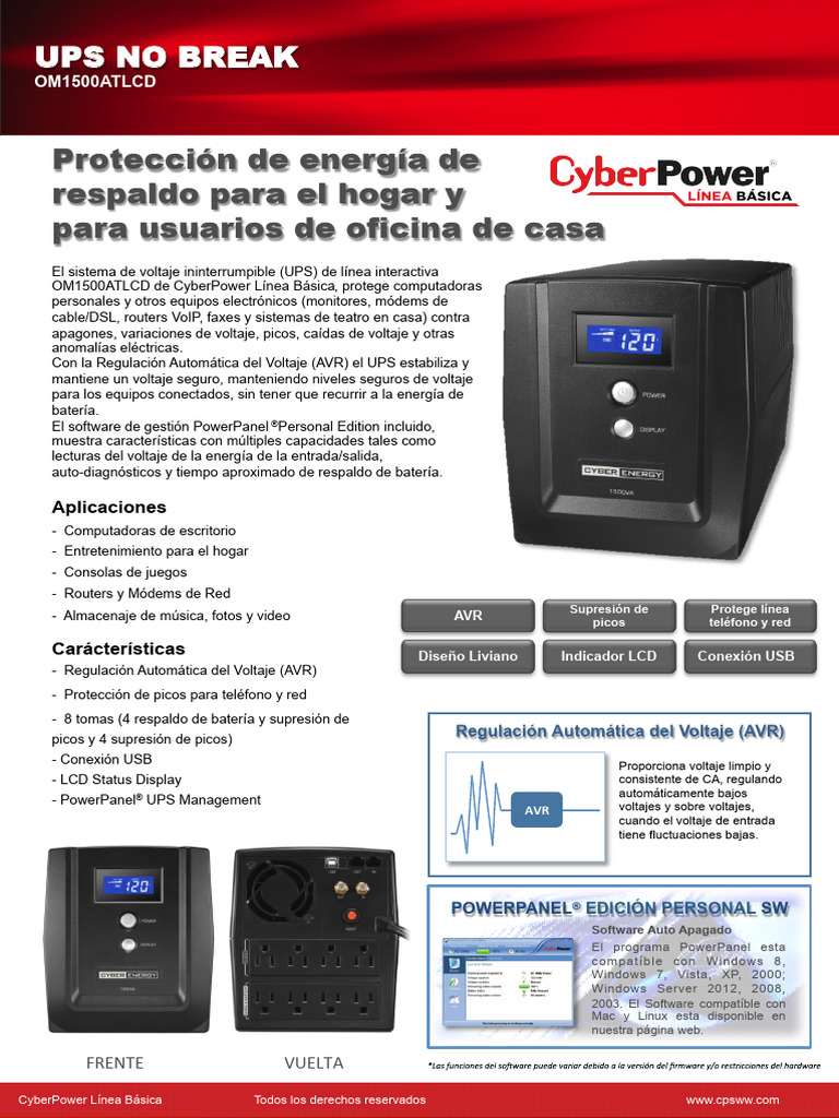 CyberPower DS OM1500ATLCD NEMA UPS | PDF | Módem | Informática