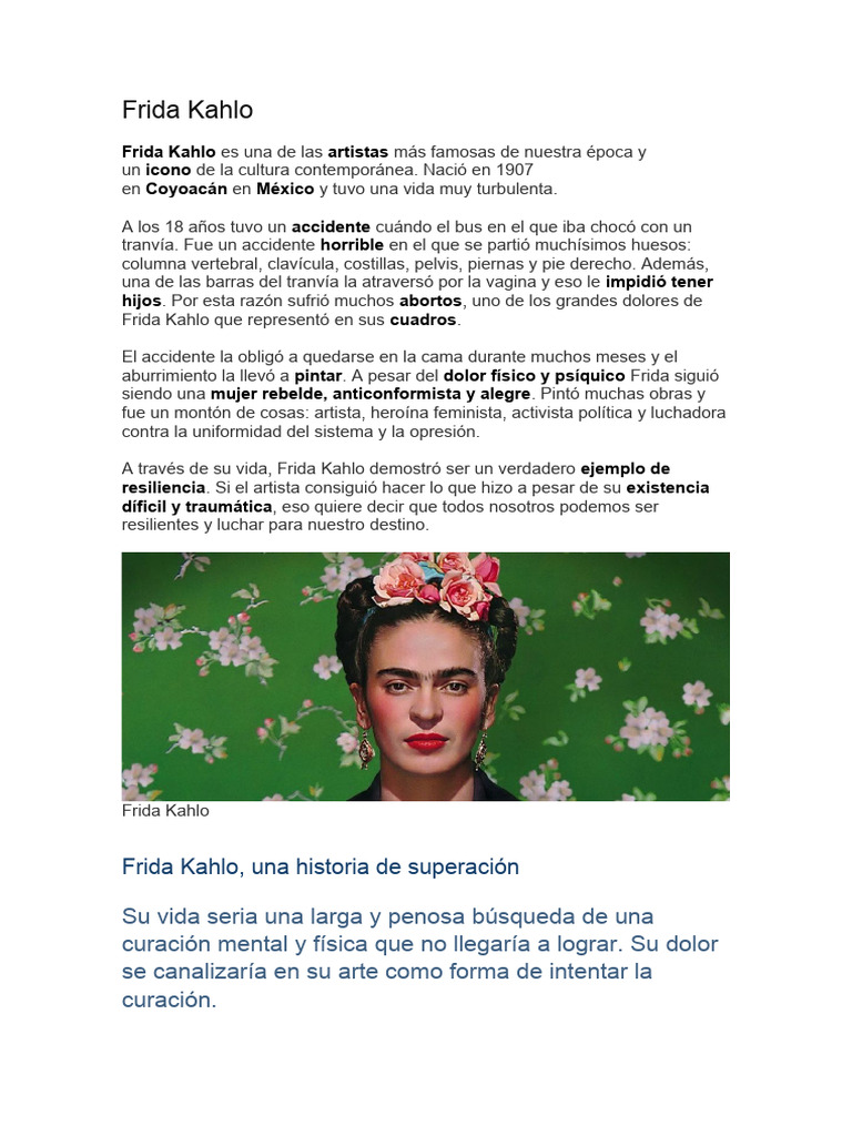 Frida Kahlo Biografia | PDF | Ciencias sociales | Historia