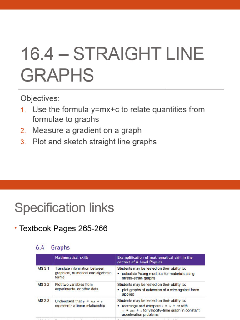 16.4 - Straight Line Graphs | PDF | Weight | Velocity