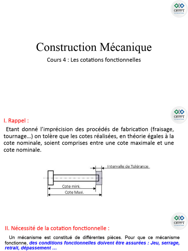 Cotation Fonctionnelle en Mécanique | PDF | Méthodes et références ...