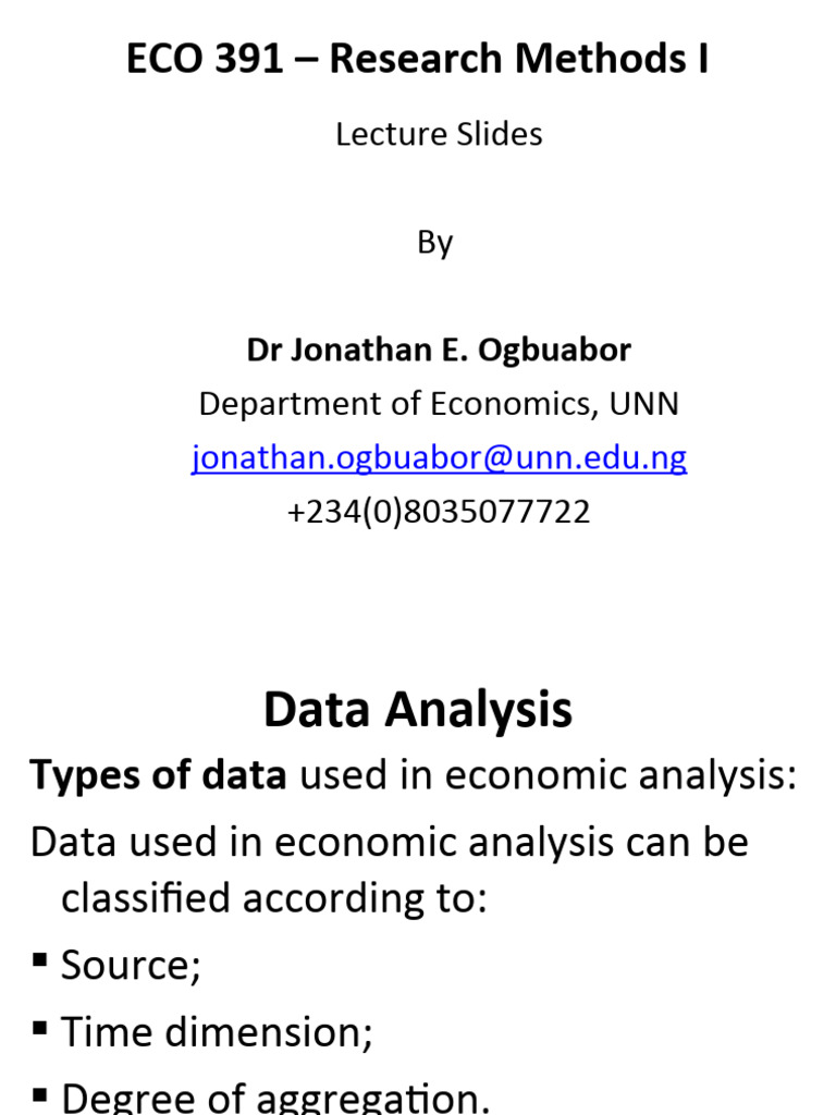 ECO 391 Lecture Slides - Part 2 | PDF | Data Analysis | Statistics