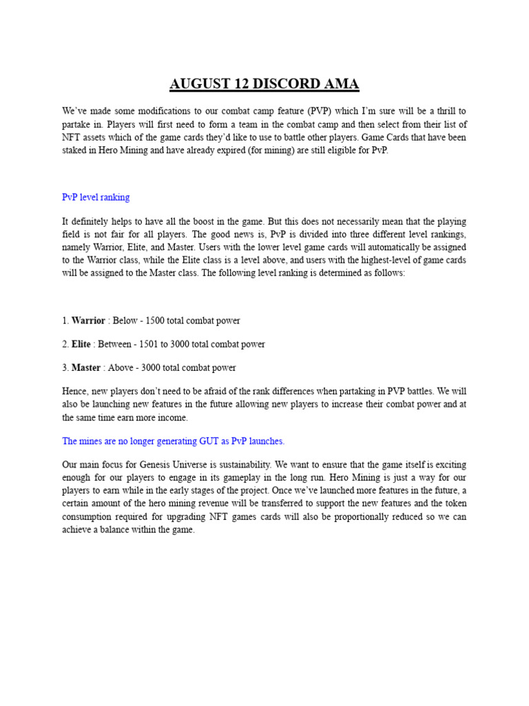 Moderator AMA Script | PDF | Game Design