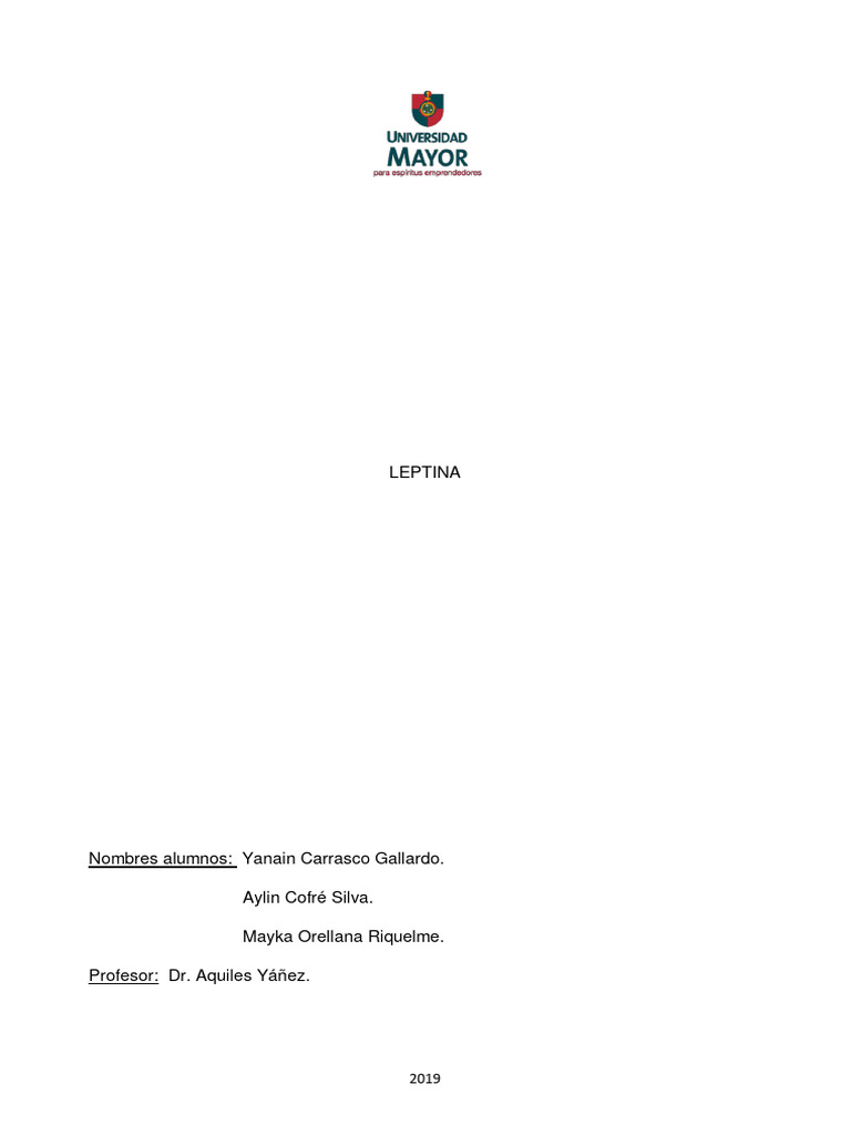 Leptina | PDF | Leptina | Tejido adiposo