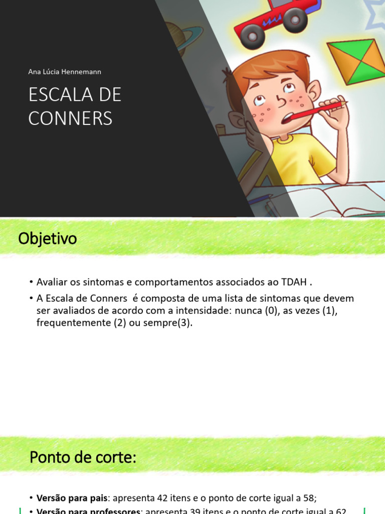 Escala de Conners: Avaliação TDAH | PDF | Autoajuda