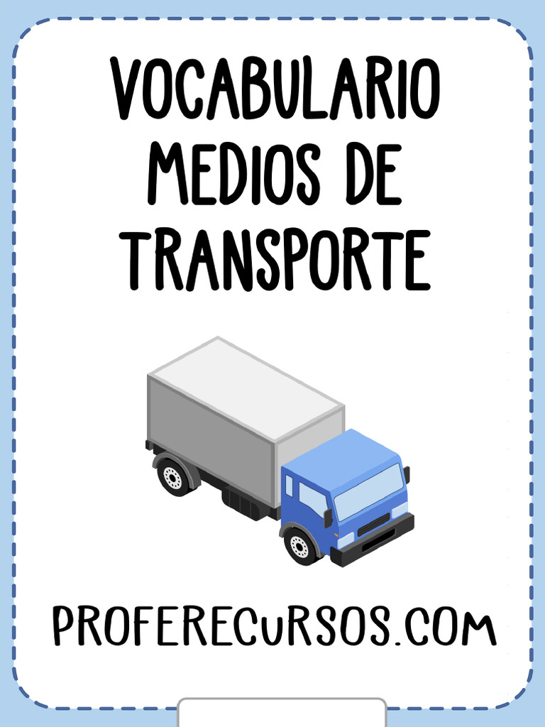 Coleccion Vocabulario Medios de Transporte Proferecursos | PDF