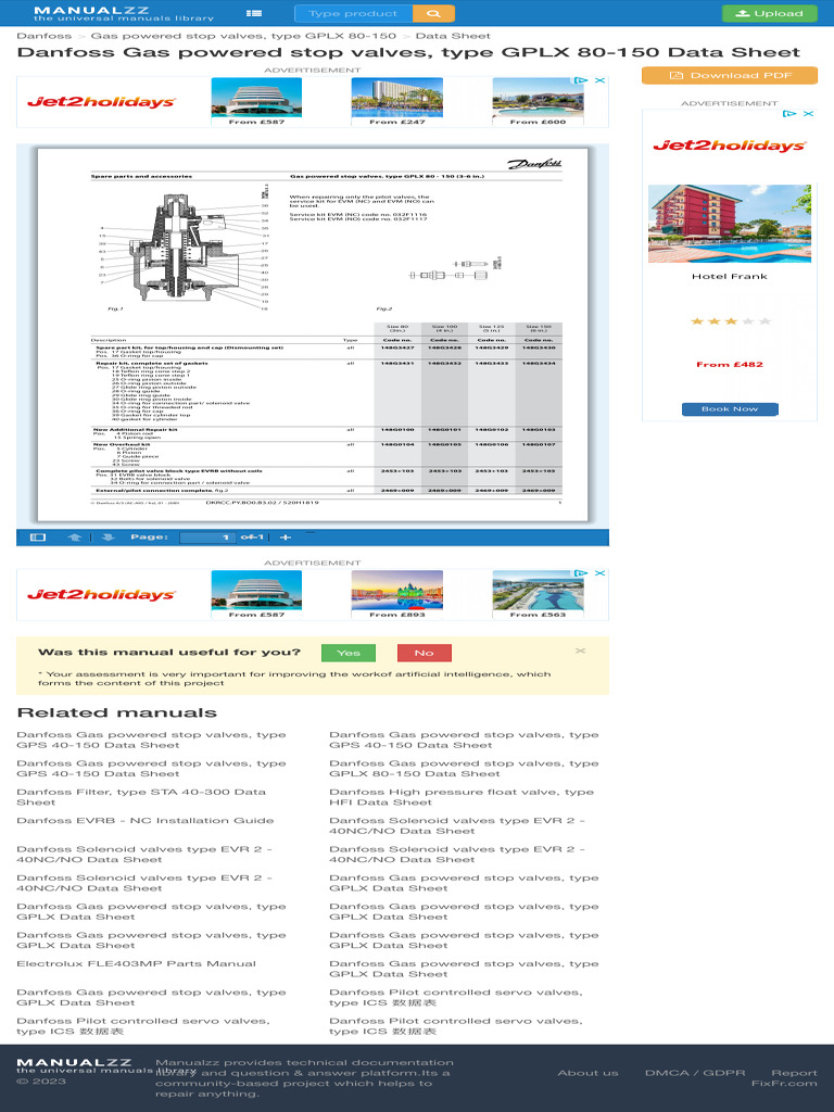 Danfoss Gas powered stop valves, type GPLX 80-150 Data Sheet Manualzz ...