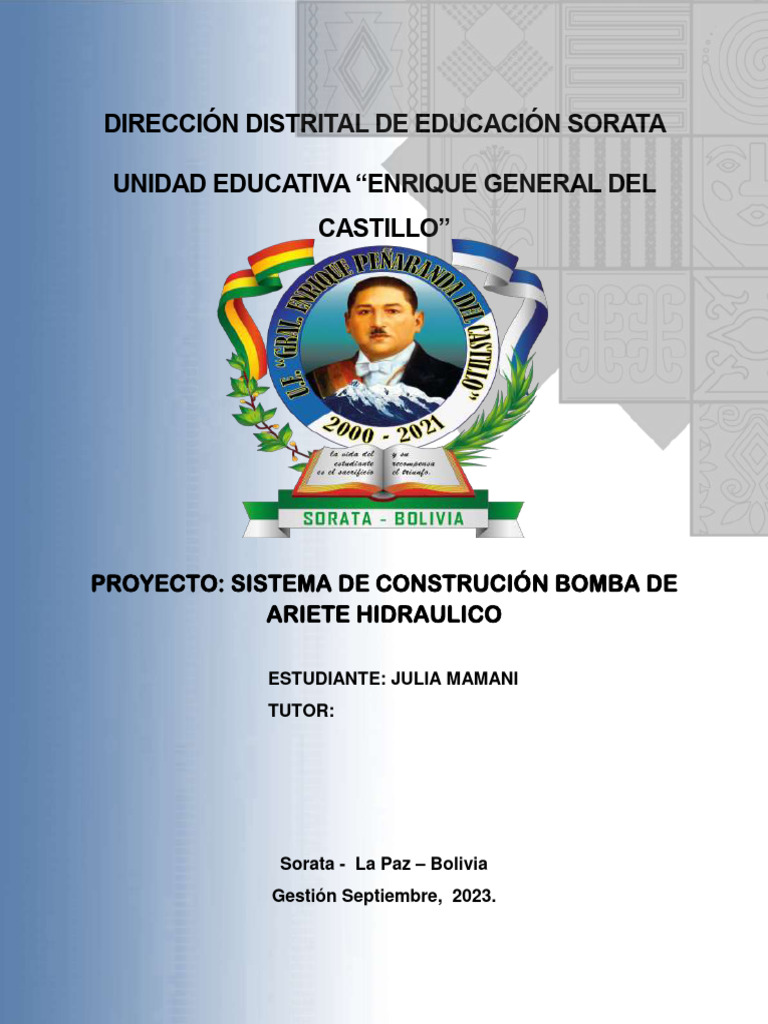 Proyecto Bomba de Ariete 25-09-23 | PDF | Bomba | Agua