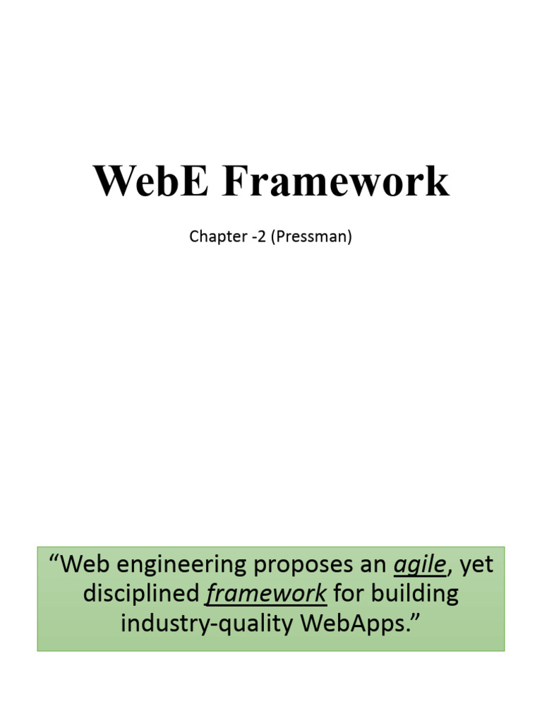 CH 2p WebE Framework | PDF | Web Application | Component Based Software ...