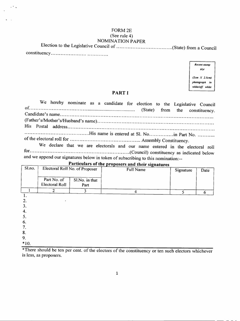 Legislative Council Nomination Form | PDF | Public Law | Governance