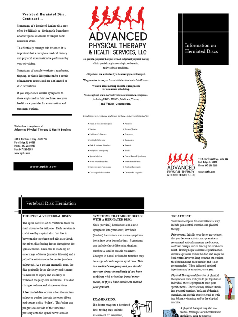 Herniated Disc Brochure | PDF | Vertebral Column | Clinical Medicine