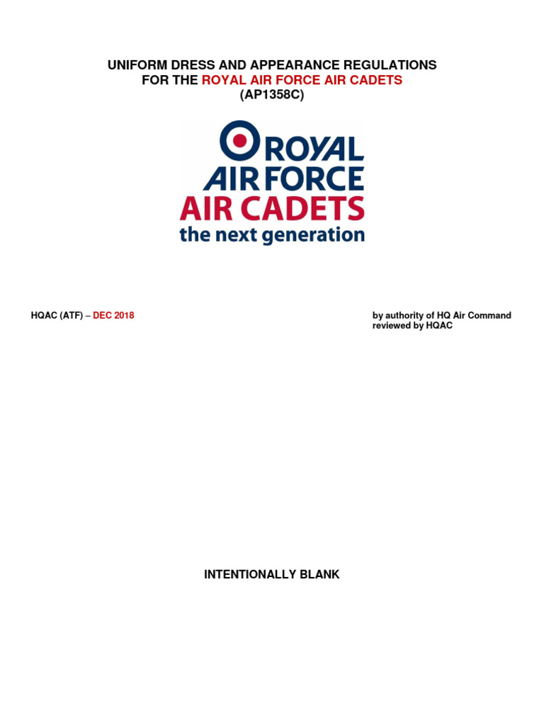 RAF Air Cadets Dress Code Guide | PDF | Headgear | Beard