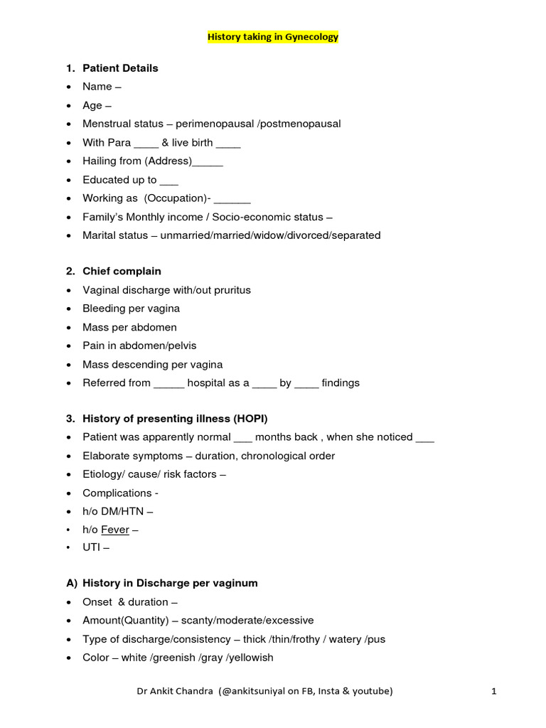 Gynac History | PDF | Menopause | Ovarian Cancer