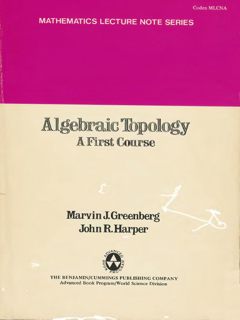 Algebraic Topology A First Course Por Marvin J Greenberg y John R ...