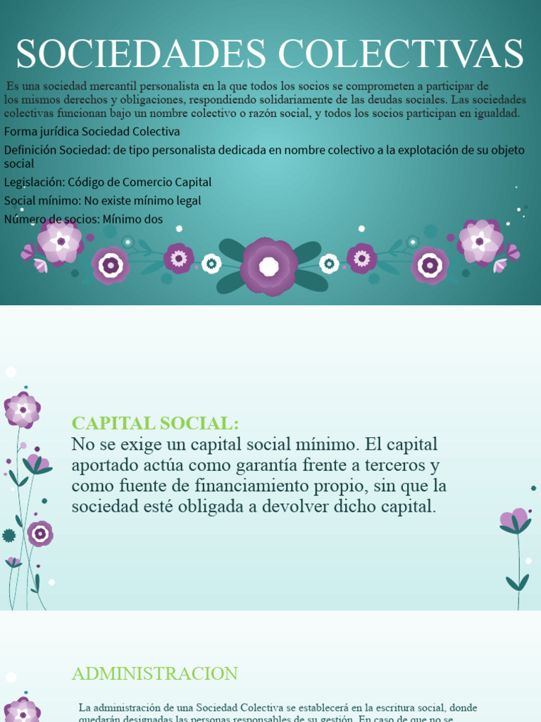 Sociedades Colectivas | PDF | Sociedad General | Sociedad de responsabilidad limitada