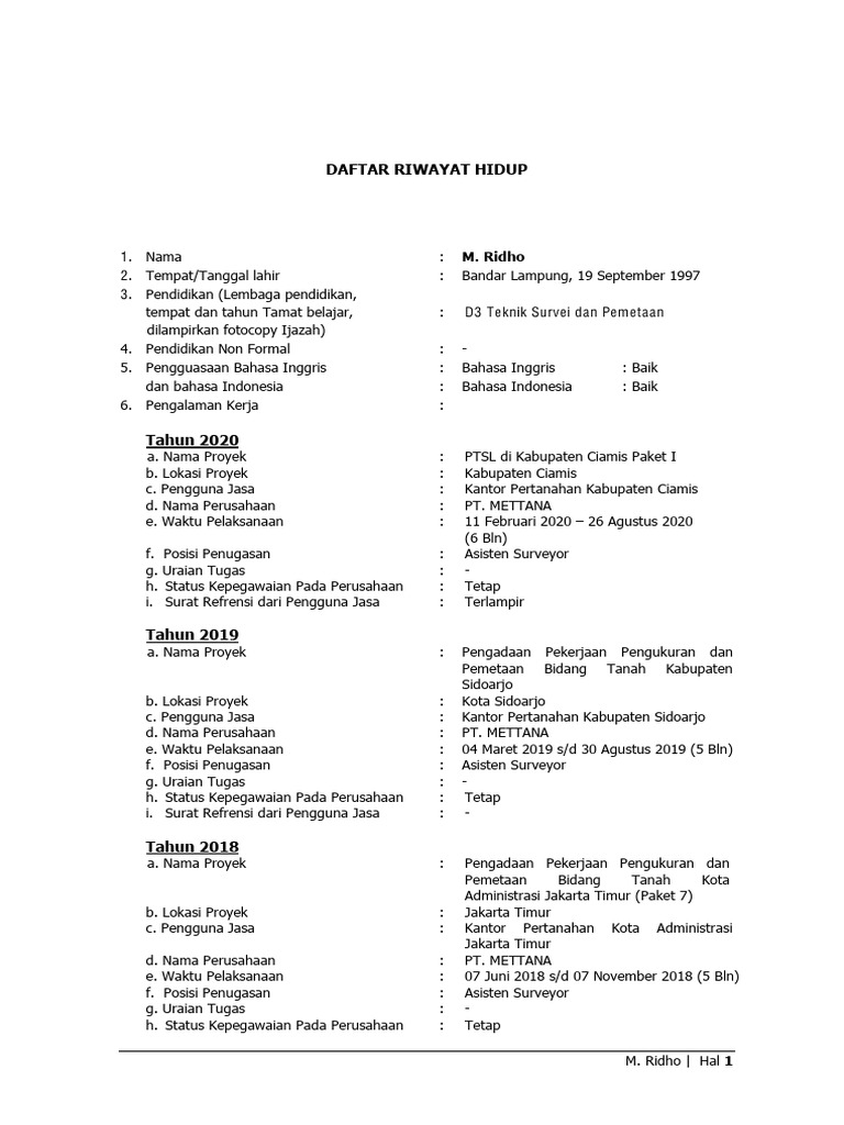 CV M Ridho - Merged | PDF