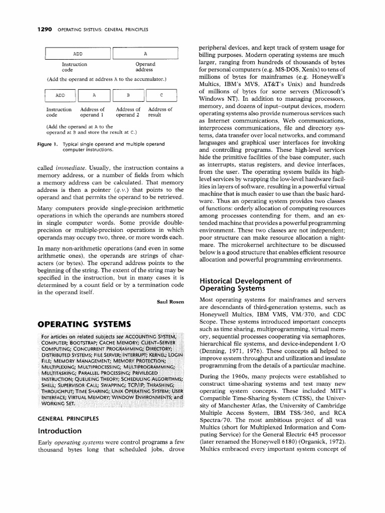 Operating Systems: Immediate. Usually, The Instruction Contains A | PDF | Kernel (Operating ...