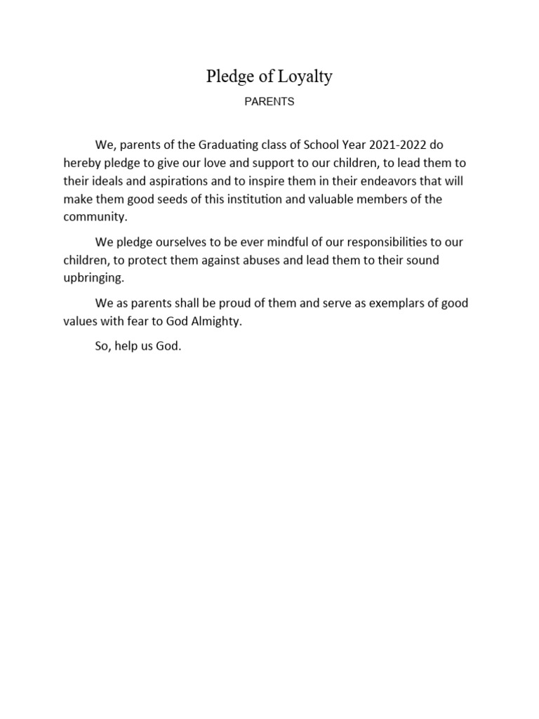 Pledge of Loyalty | PDF