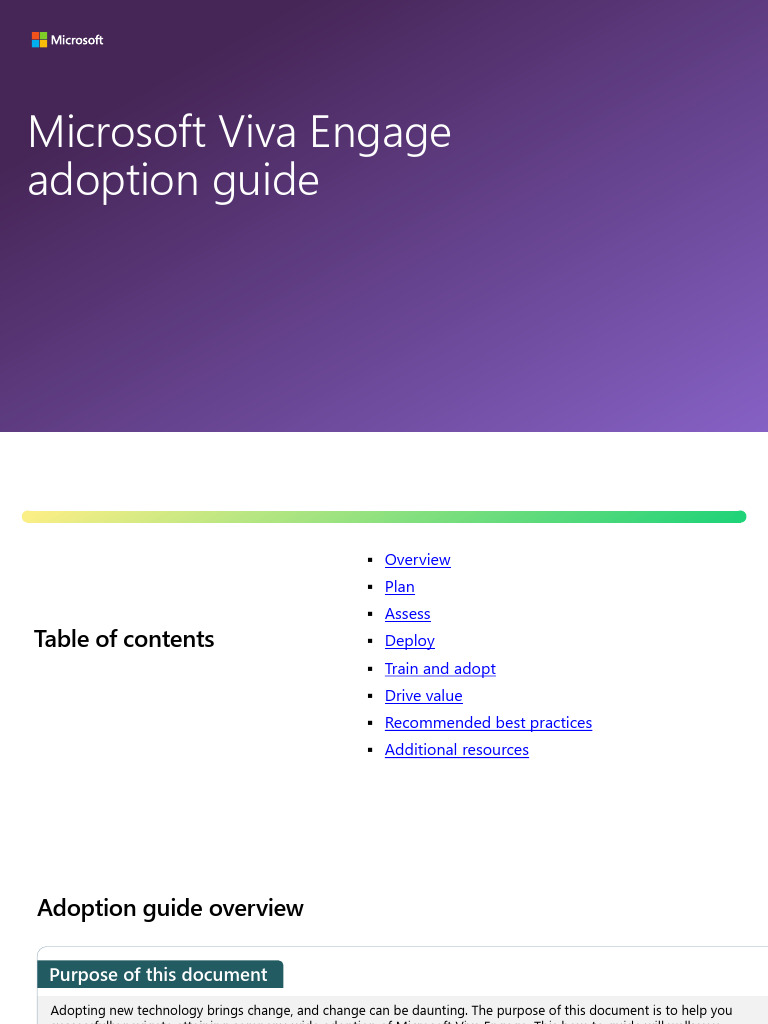 Microsoft Viva Engage Adoption Guide | PDF | Leadership | Sales