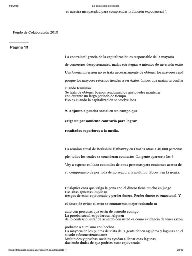 La Psicología Del Dinero (1) - Part-5 | PDF