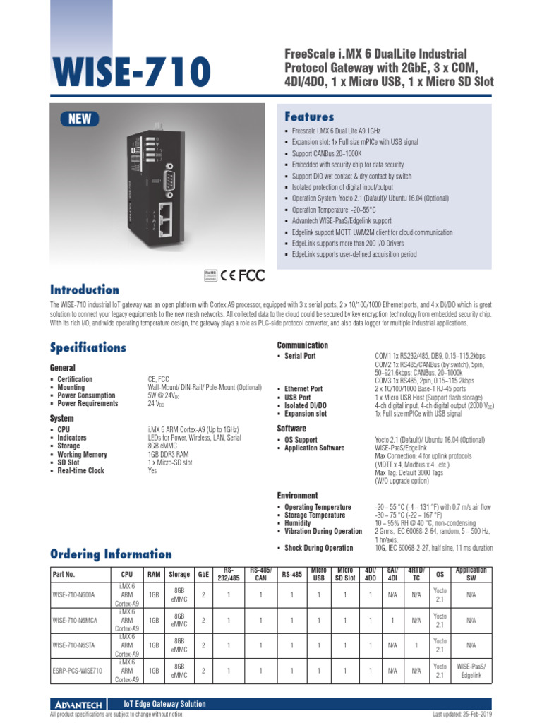 Wise-710 DS (02.25.19) 20190225110142 | PDF | Usb | Network Switch