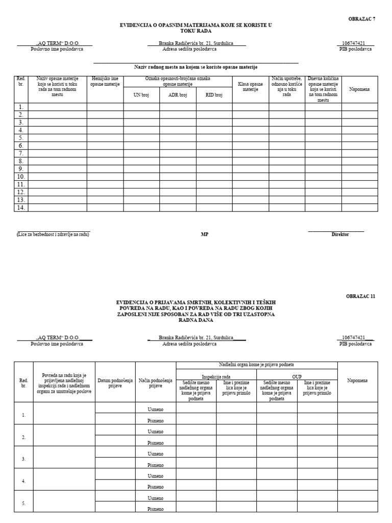 Obrazac 7, 11,12,13,14, 3 | PDF
