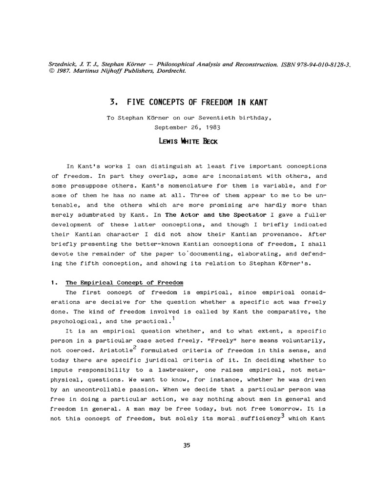 Beck 1987 | PDF | Immanuel Kant | Noumenon