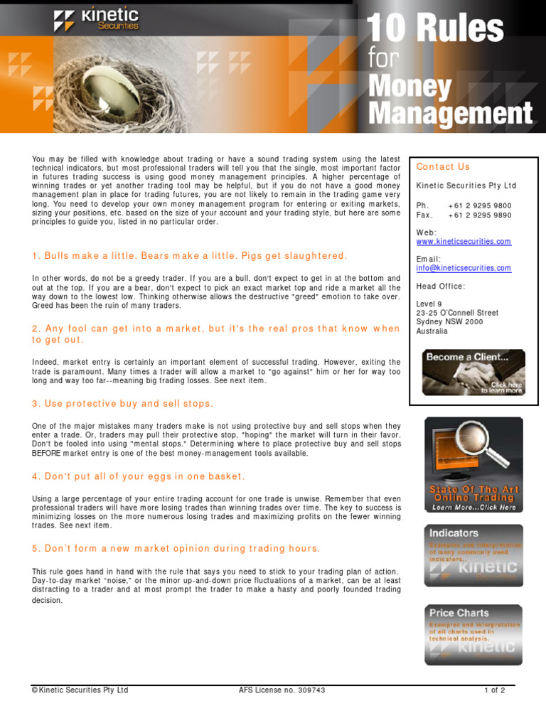 Essential Money Management Rules for Traders | PDF | Communication ...