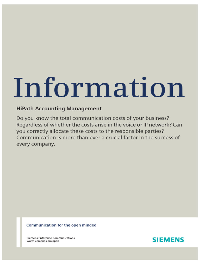 HiPath Accounting Management Overview | PDF | World Wide Web | Internet ...