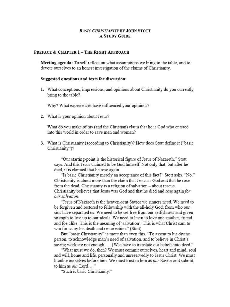 Basic Christianity by John Stott Kirk e Miller | PDF | Jesus | Salvation