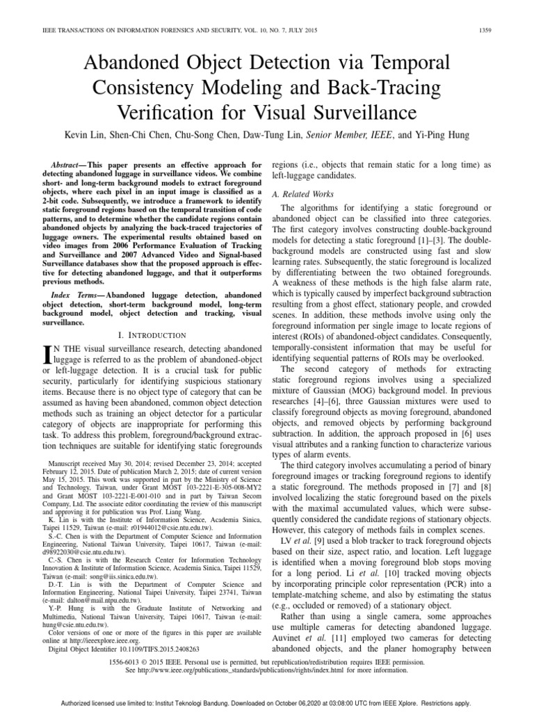 Abandoned Object Detection Via Temporal Consistency Modeling and Back-Tracing Verification For ...