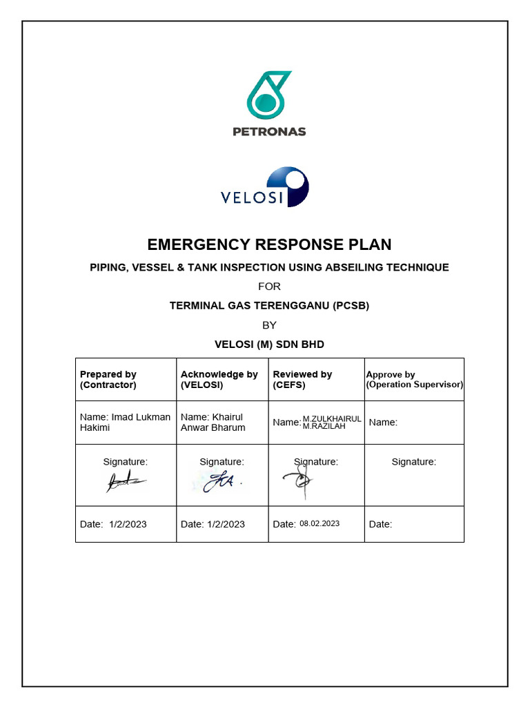 Emergency Response Plan (Irata) | PDF | Emergency | Occupational Safety ...