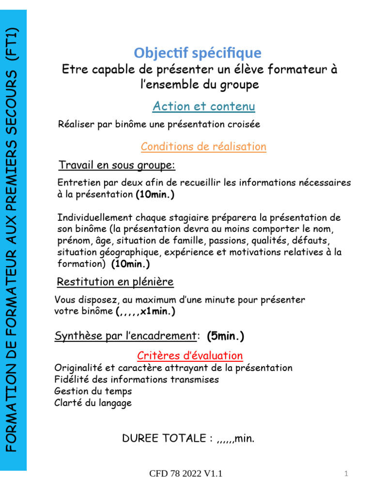Fiche de Tâche FPSOCT2023pptx | PDF | Pédagogie | Apprentissage