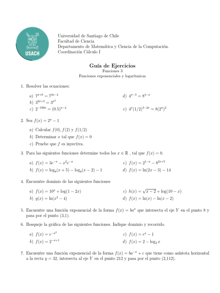 Funciones 3 EXP y LOG | PDF