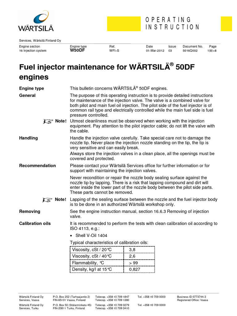Wartsila | PDF | Fuel Injection | Mechanical Engineering