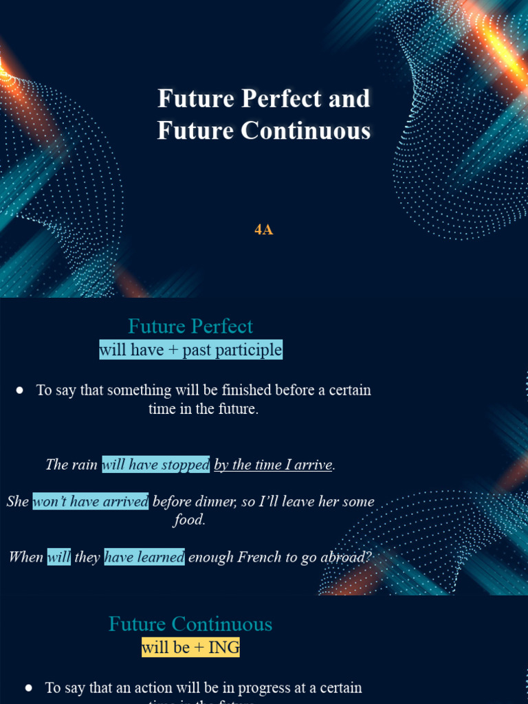 Future Perfect vs. Continuous Tenses | PDF