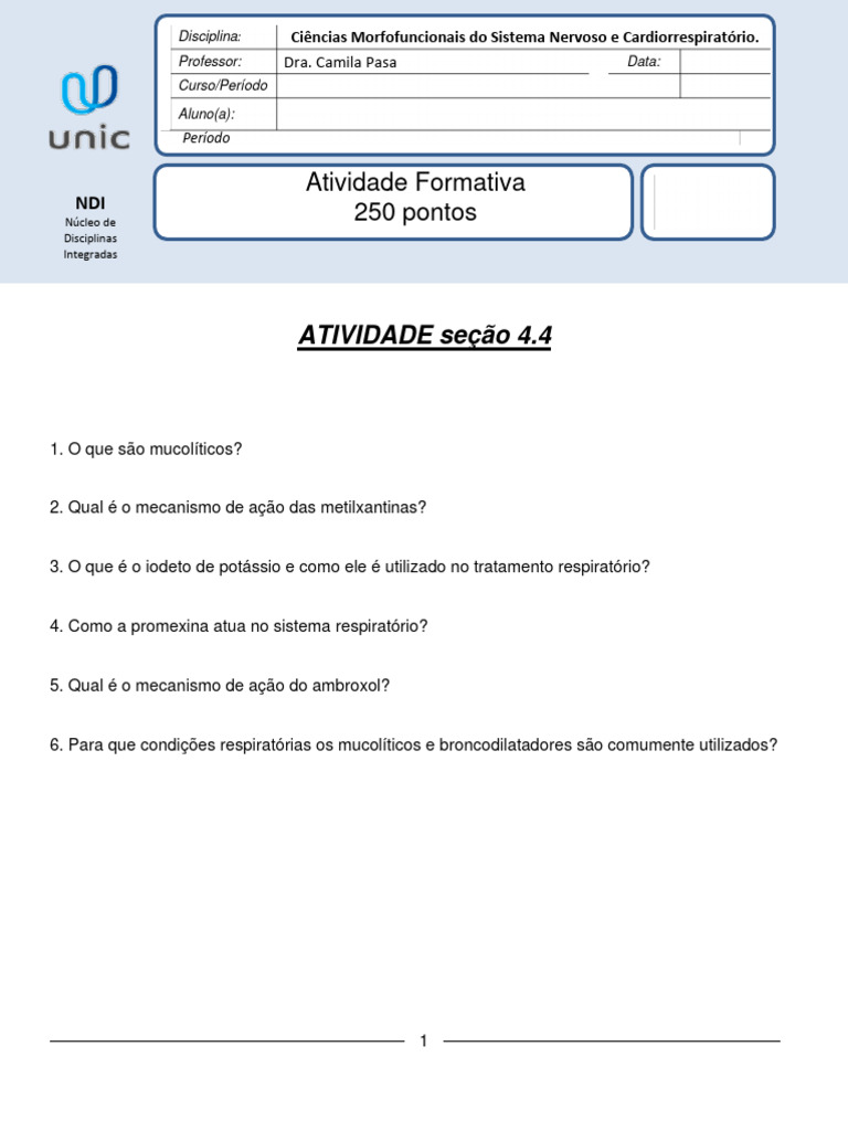 Atividade Formativa. | PDF